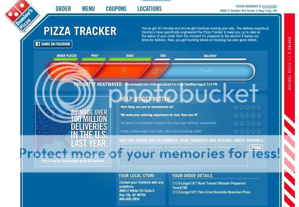 Red Mosquito • View topic - Dominos Pizza tracker