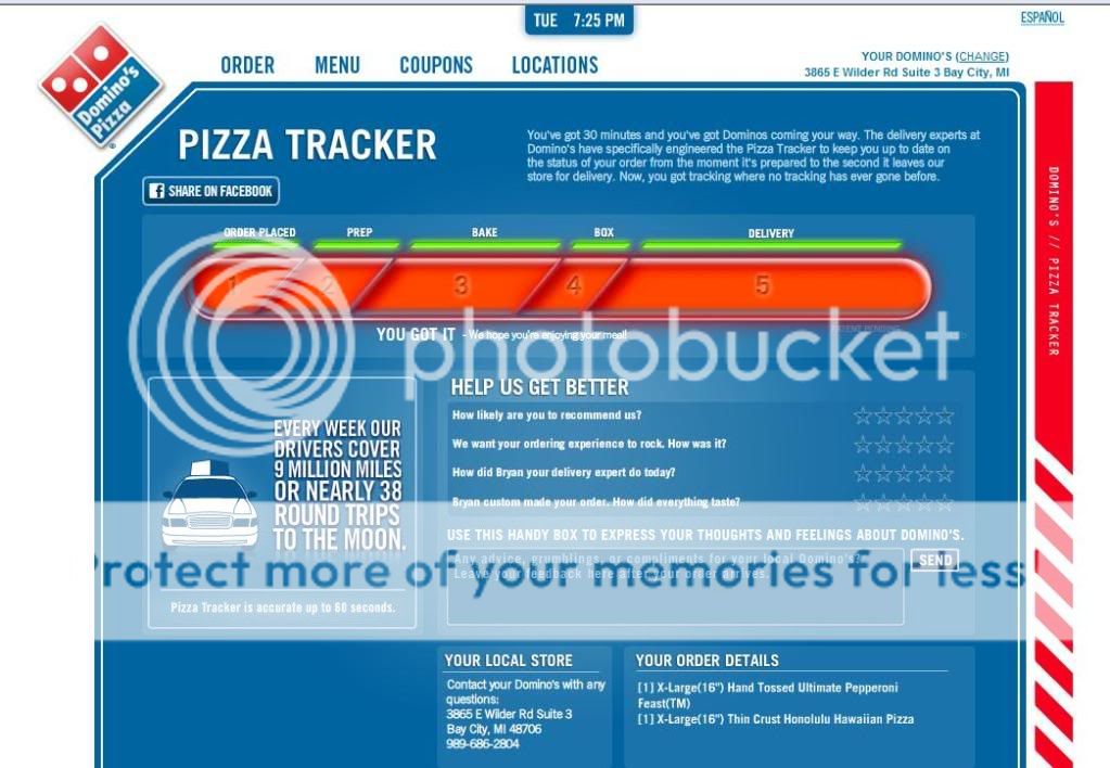 Red Mosquito • View topic - Dominos Pizza tracker