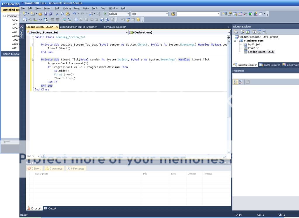 How to Create a Custom Splash Screen(Loading Screen) [VB] | Se7enSins ...